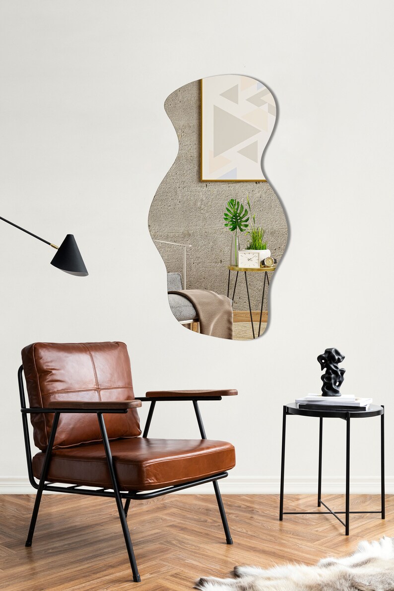 Asymmetrical Mirror Interior Design Irregular Mirror Home - Etsy