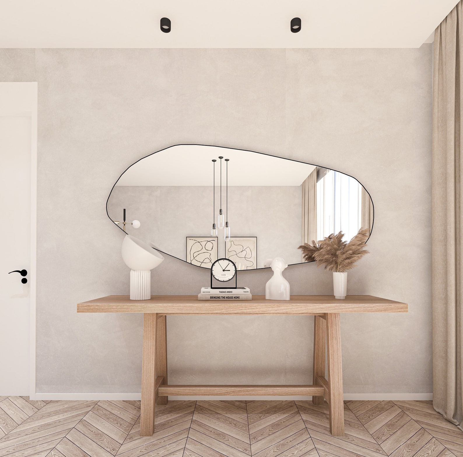 Biga Asymmetrical Mirror Home Decor Aesthetic Wall Mirror Bathroom ...