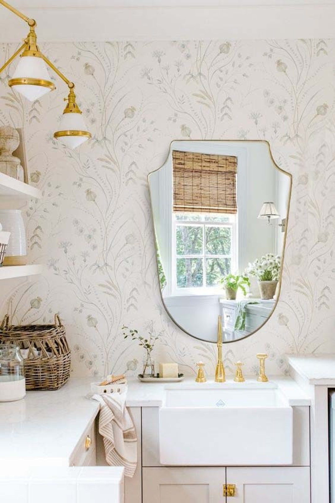 Italian Style Shield Mirror: Asymmetrical Wall Decor - Etsy