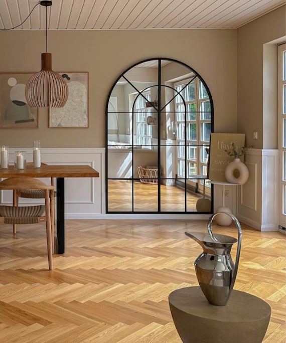 Arched Window Big Wall Mirror Full Length Arch Irregular Window Mirror Farmhouse Asymmetrical Mirror Etsy