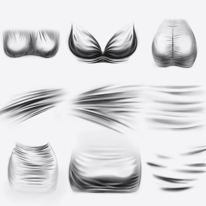 Creases Brushes for Photoshop and Procreate. Procreate Cloth Texture ...