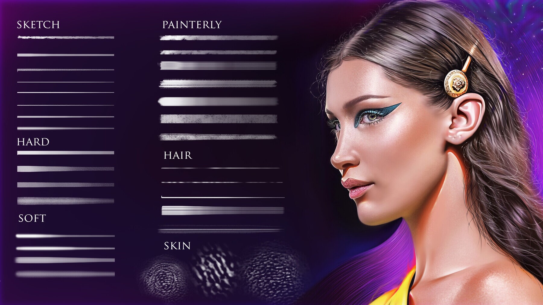 Portrait Brushes for Photoshop and Procreate - Etsy