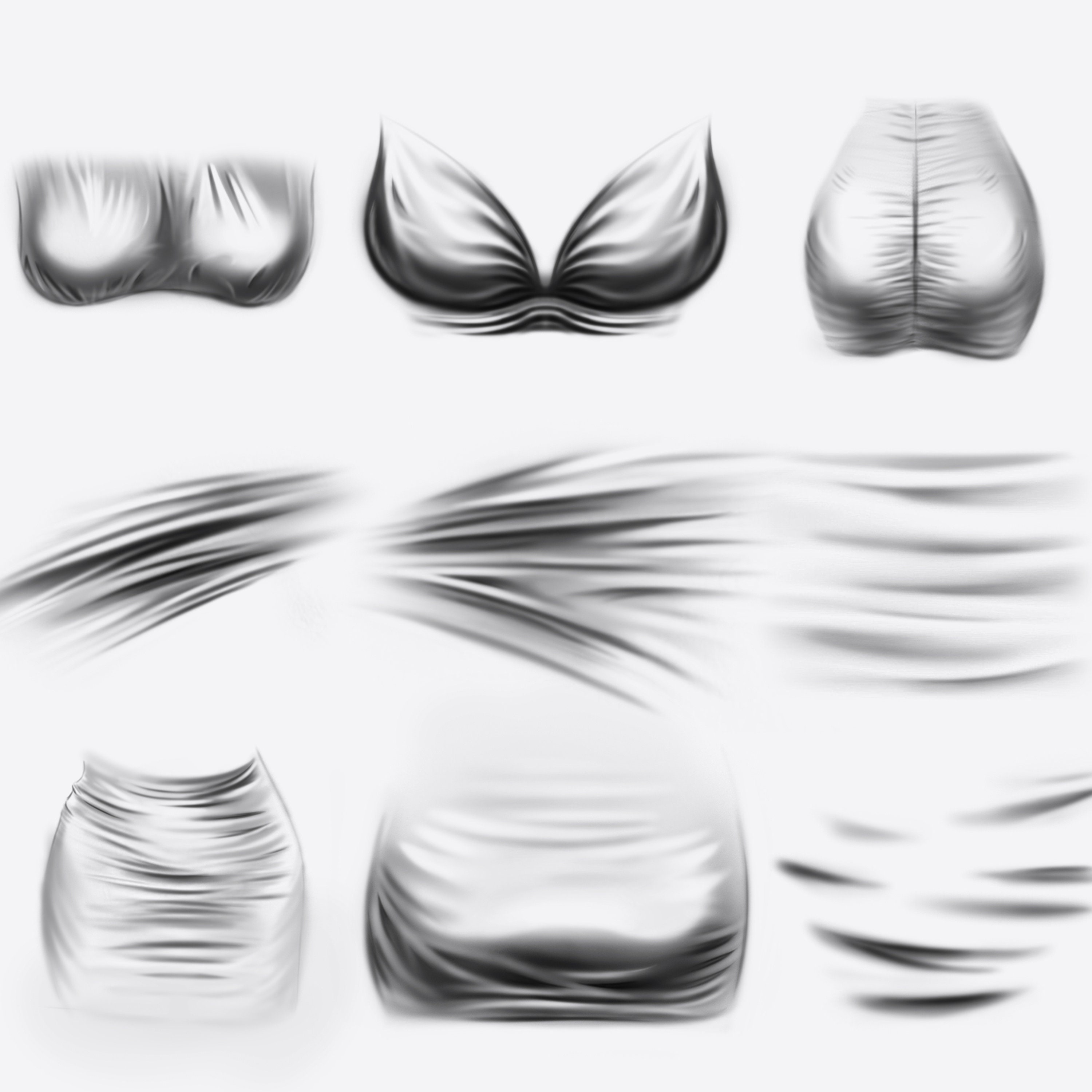 Creases Brushes for Photoshop and Procreate. Procreate Cloth Texture ...