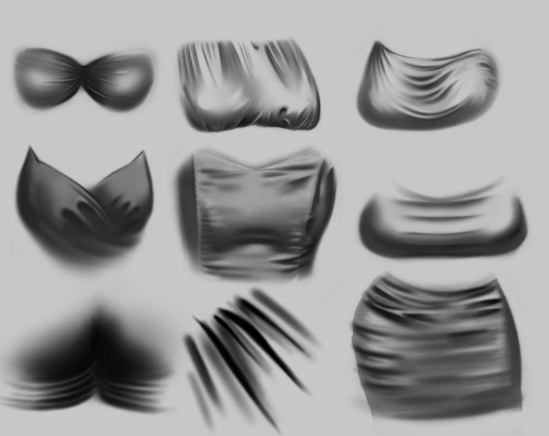 Creases Brushes for Photoshop and Procreate. Procreate Cloth Texture ...