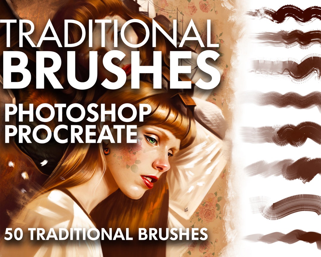 Traditional Brushes for Photoshop & Procreate - Etsy
