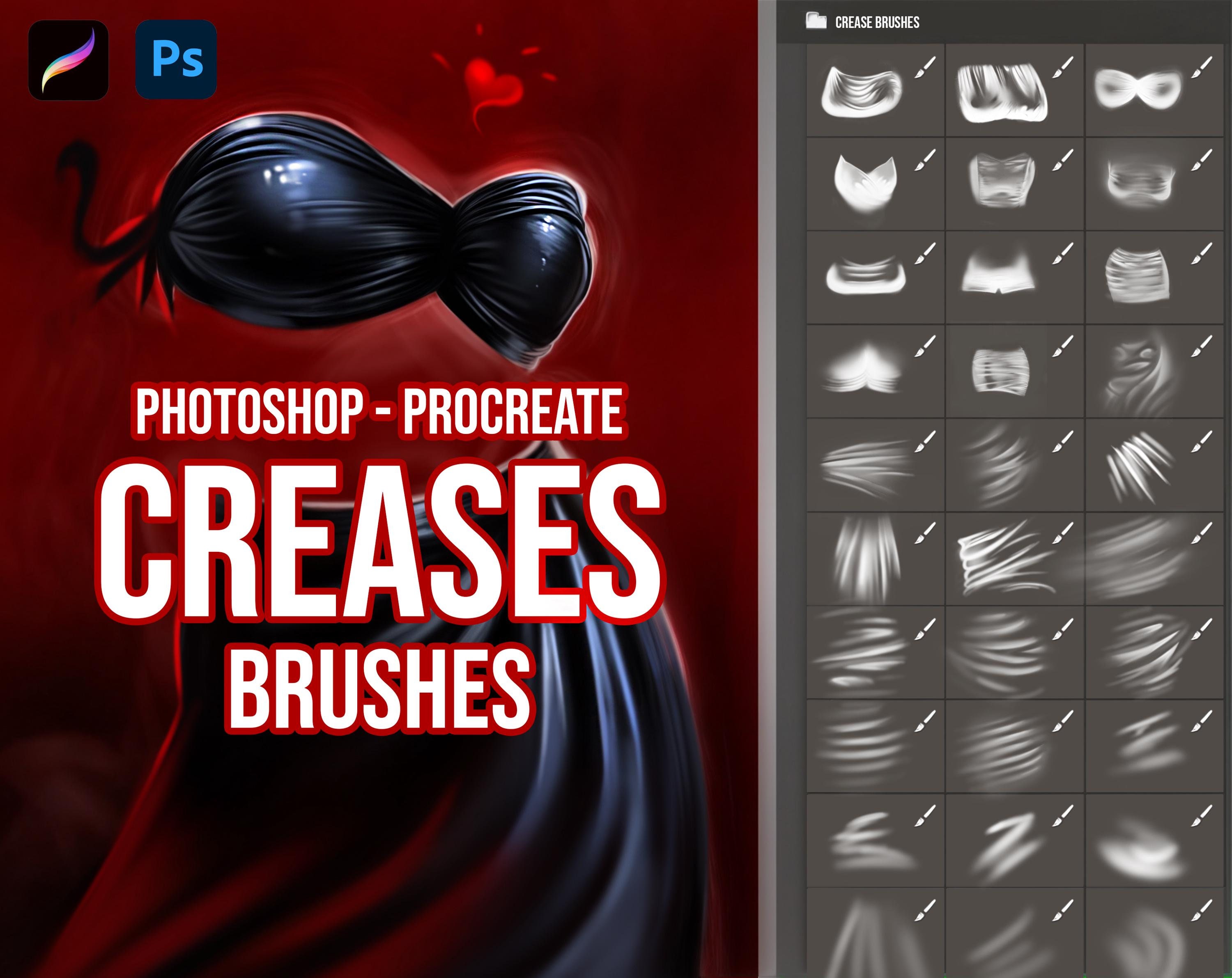 Creases Brushes for Photoshop and Procreate - Etsy