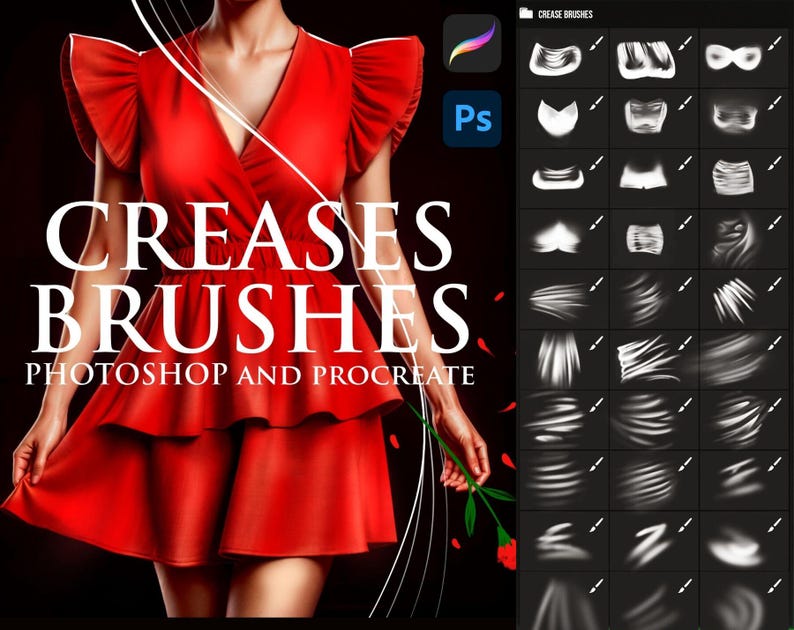 Creases Brushes for Photoshop and Procreate - Etsy
