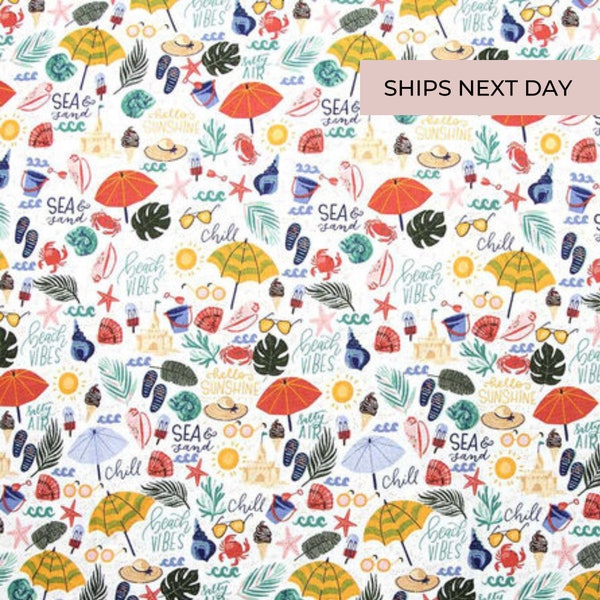 Beach Theme Fabric - Etsy