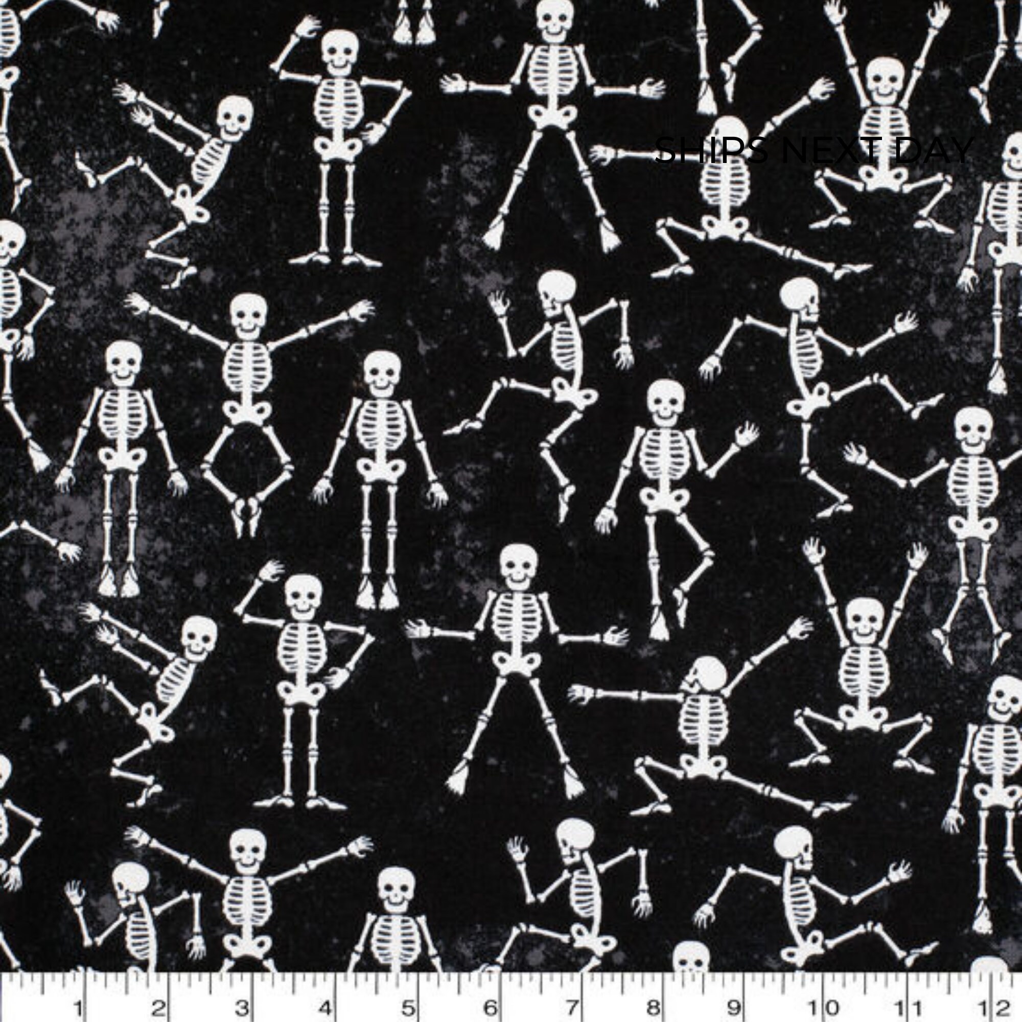 Skeleton Glow in the Dark Flannel Fabric / 100% Cotton / - Etsy