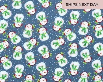 Yeti Fabric Yeti Christmas Winter Snow Fabric White and Blue - Etsy