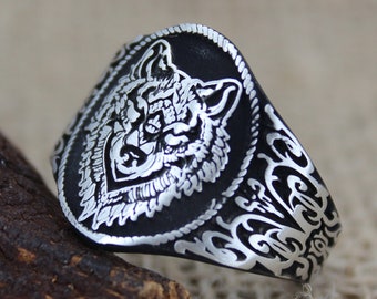 Wolf Ring Men | Etsy