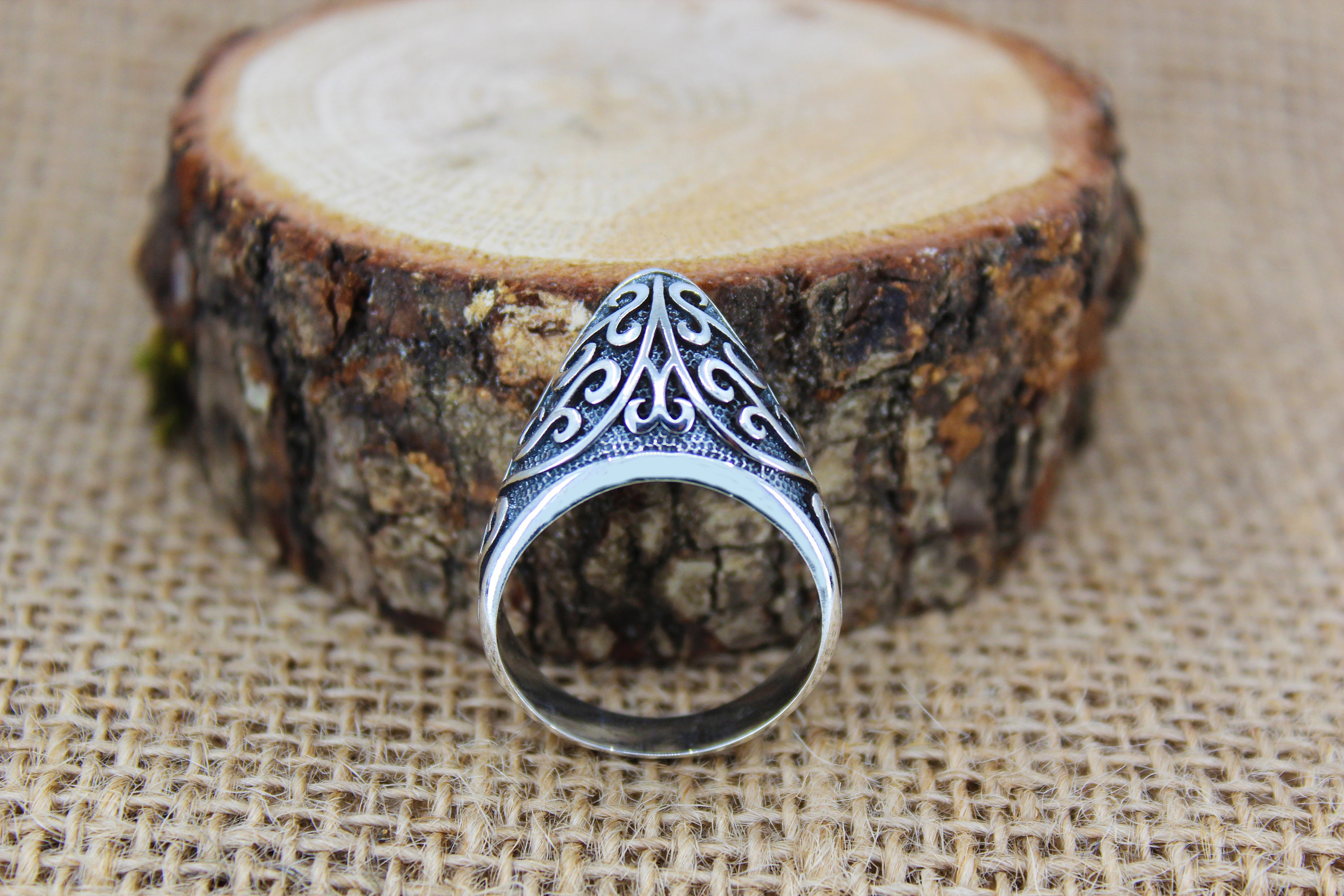 Turkish Ottoman Thumb Ring Solid 925 Sterling Silver Men's Ring IYI ...