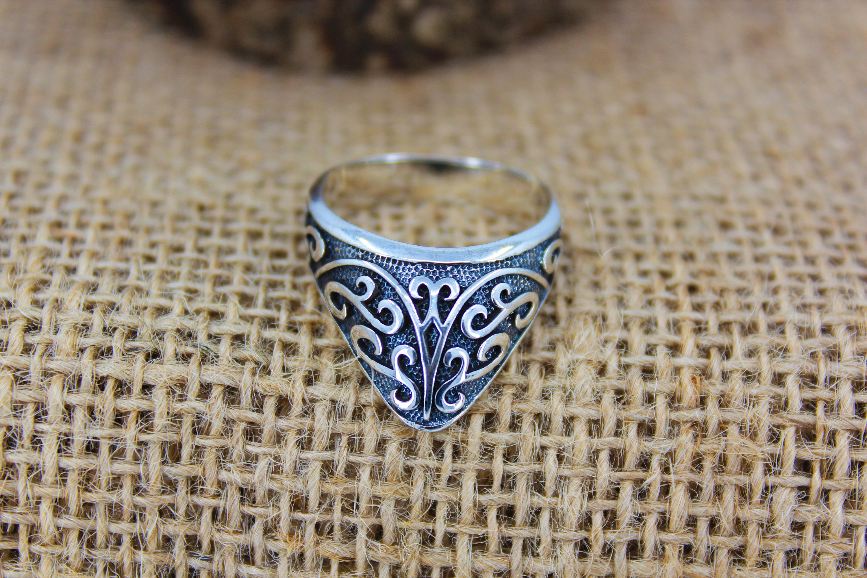 Turkish Ottoman Thumb Ring Solid 925 Sterling Silver Men's Ring IYI ...
