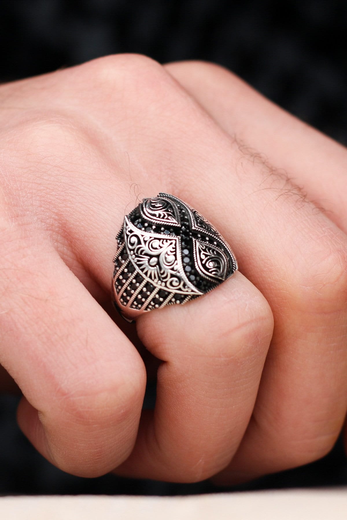 Infinity Design Black Micro Zircons Solid 925 Sterling Silver - Etsy