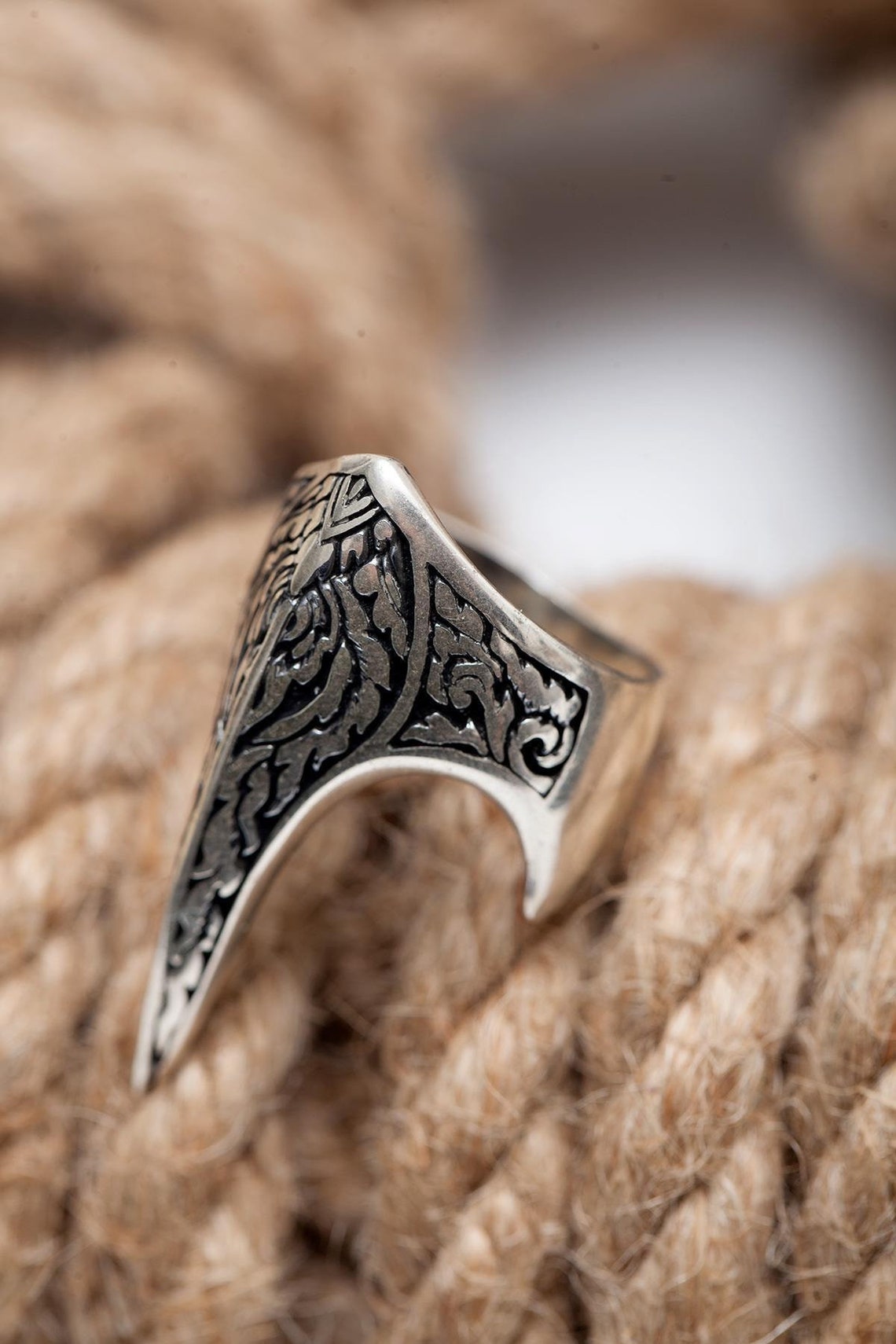 Turkish Ottoman Thumb Ring Solid 925 Sterling Silver Men's - Etsy