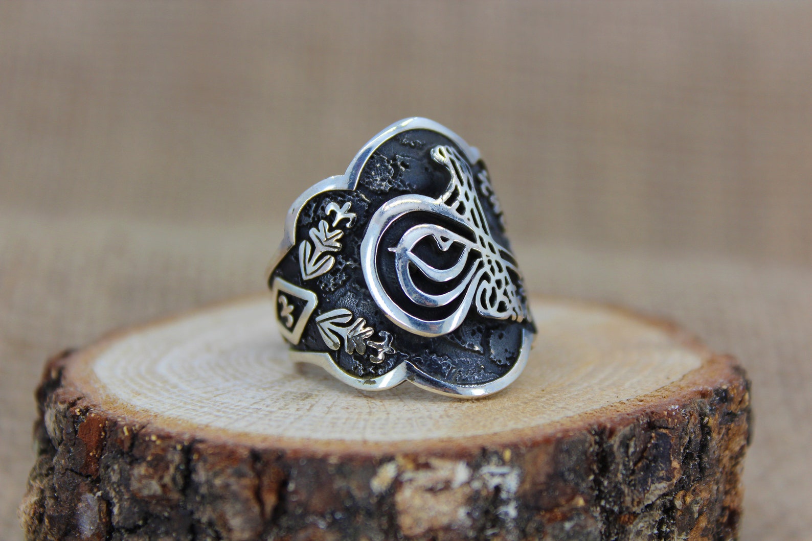 Ottoman Tughra Thumb Ring Solid 925 Sterling Silver Men's - Etsy