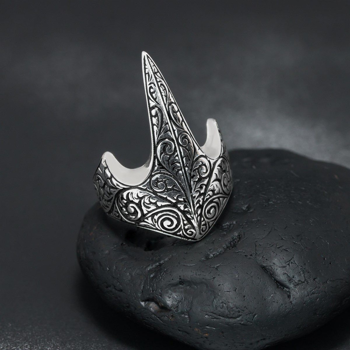 Turkish Ottoman Thumb Ring Solid 925 Sterling Silver Men's | Etsy