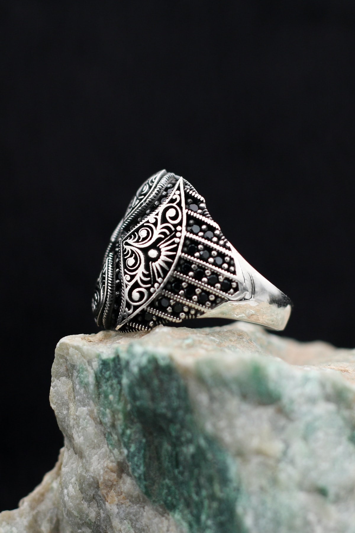 Infinity Design Black Micro Zircons Solid 925 Sterling Silver - Etsy