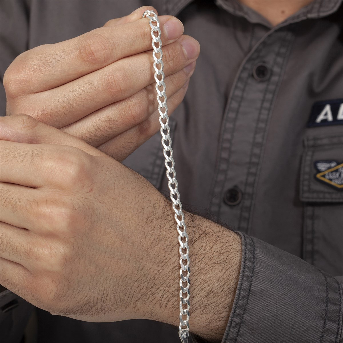 6mm Solid 925 Sterling Silver Flat Cuban Link Men's Chain - Etsy