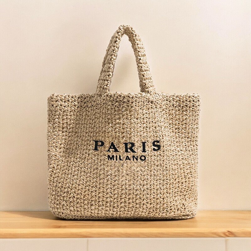 Chic Raffia Paris Beach Bag: Your Everyday Medium Tote and Holiday ...