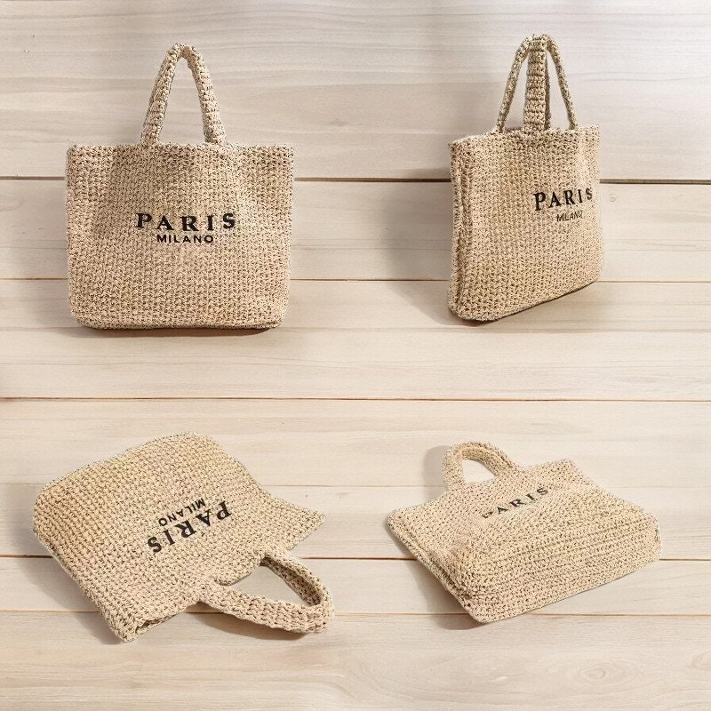 Chic Raffia Paris Beach Bag: Your Everyday Medium Tote and Holiday ...