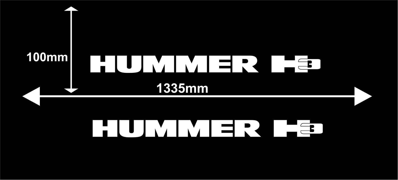 HUMMER 3 2pcs Stripes Vinyl Decals Stickers Logo High | Etsy