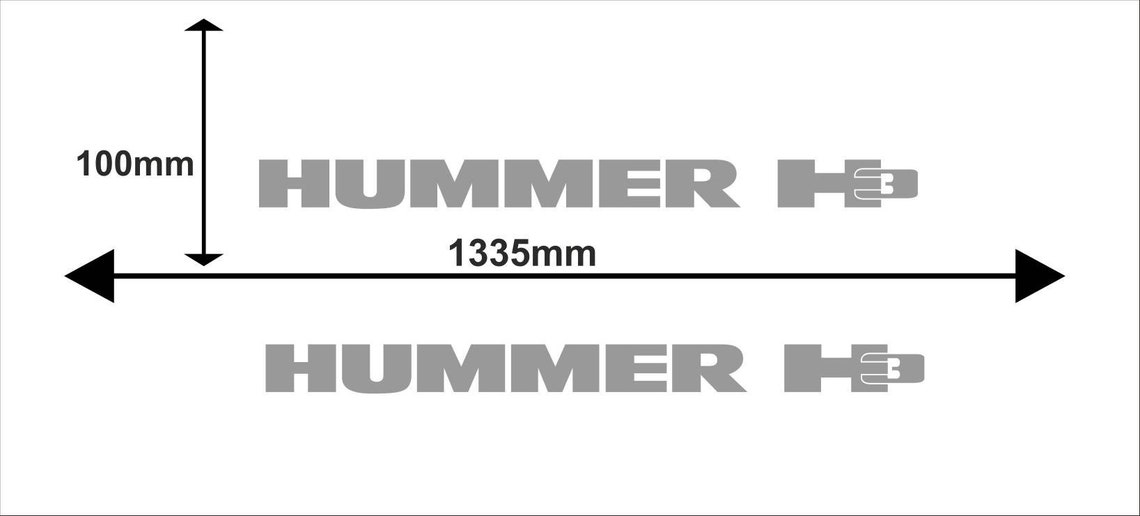 HUMMER 3 2pcs Stripes Vinyl Decals Stickers Logo High | Etsy