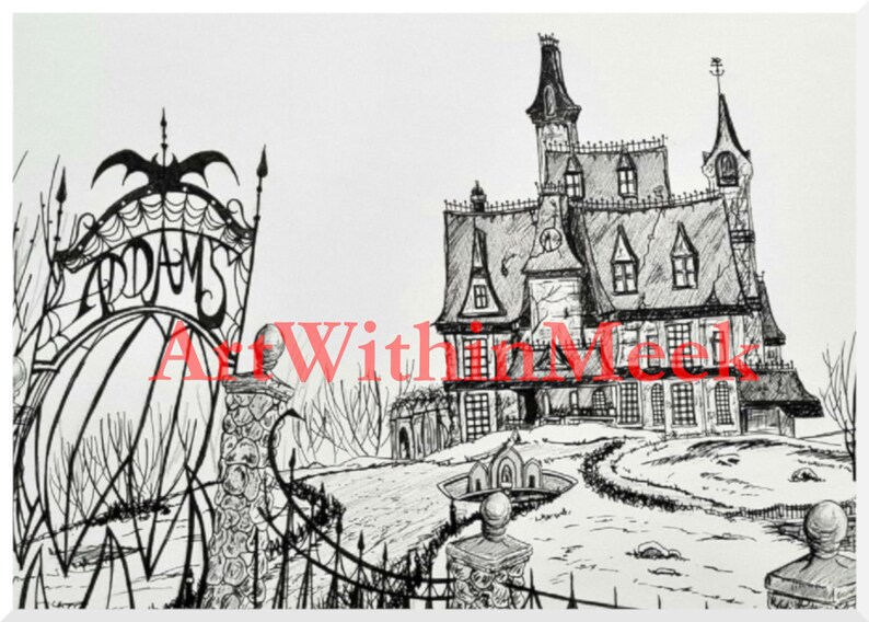Addams Family: Addams Family Mansion / A4 Print 220g/m2 100lb Medium ...
