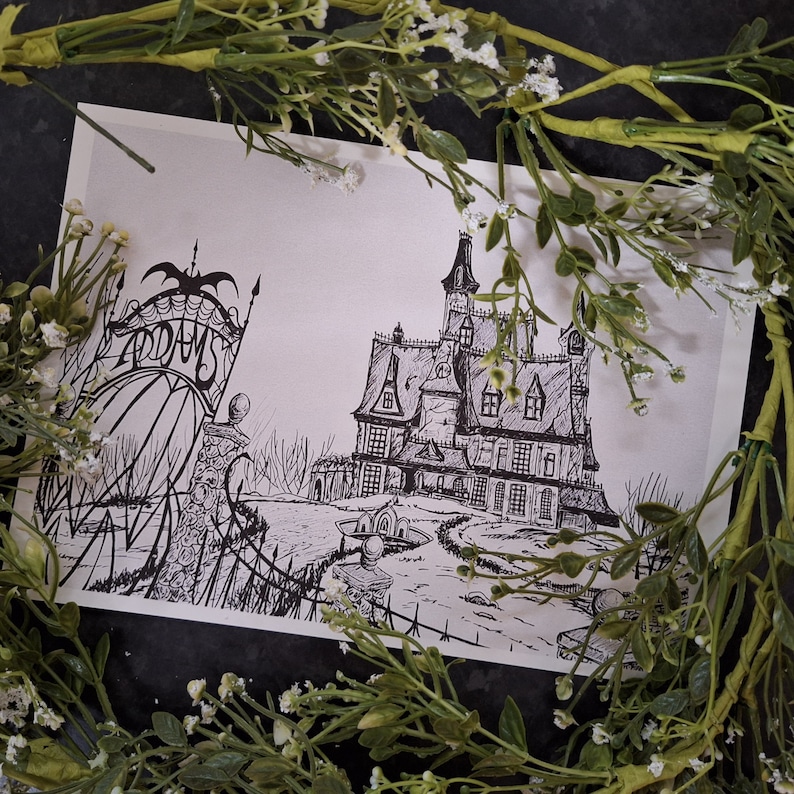 Addams Family: Addams Family Mansion / A4 Print 220g/m2 100lb Medium ...
