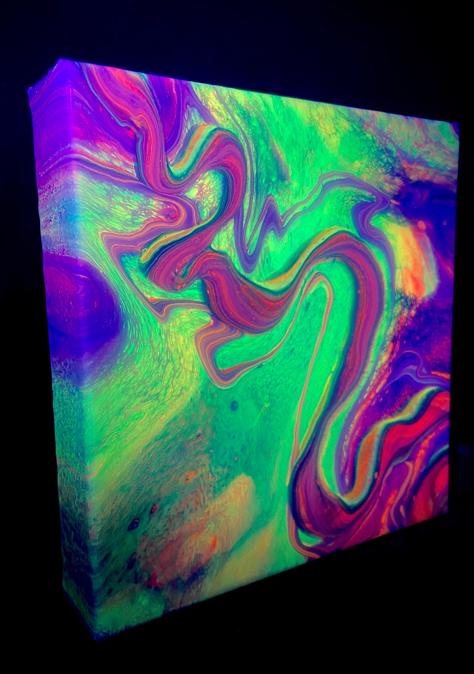 UV Reactive Rainbow Fluid Painting - Etsy