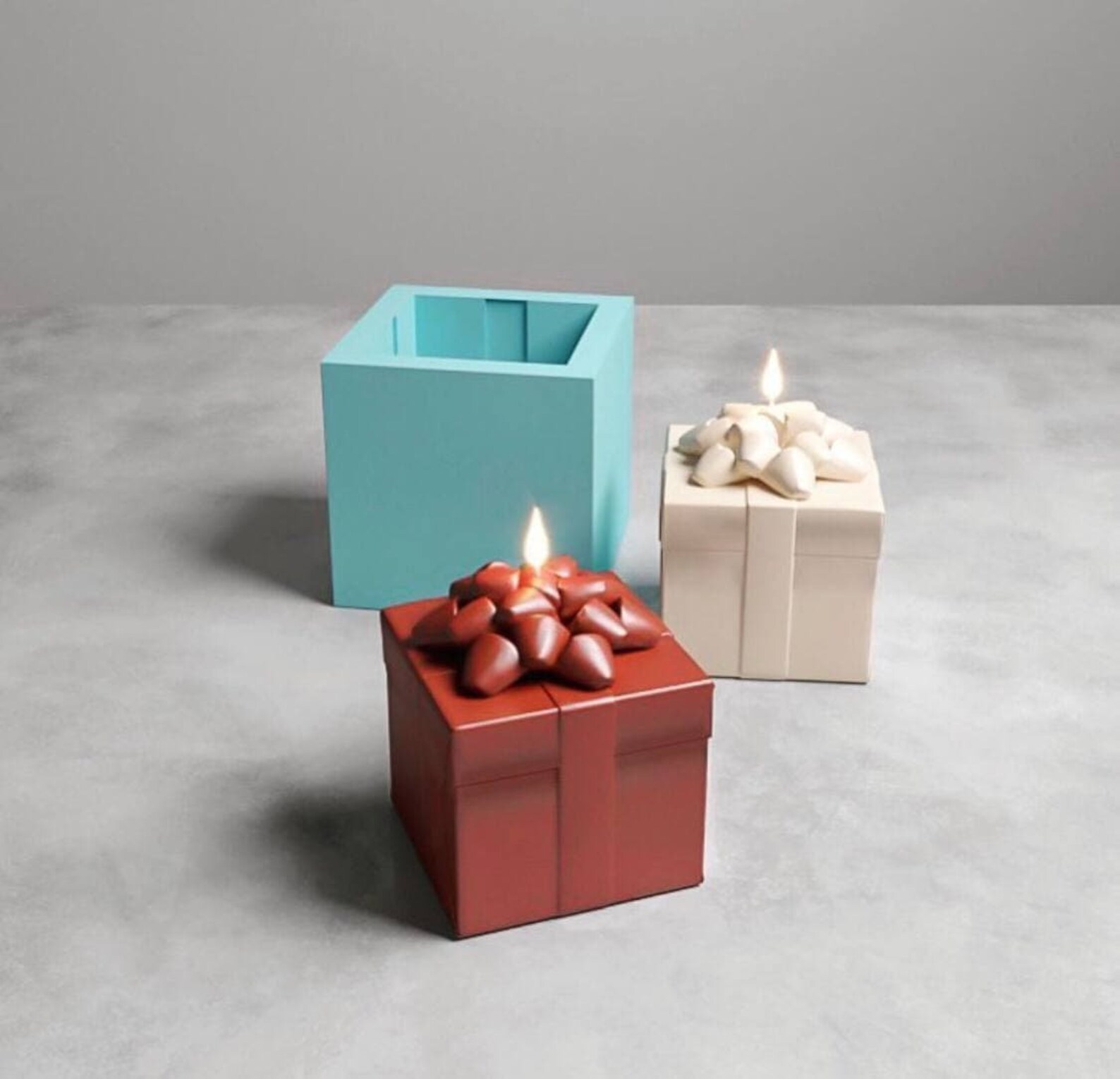 3D Gift Present Box Candle Mold, Soap Mold, Flexible Silicone Mold, for ...