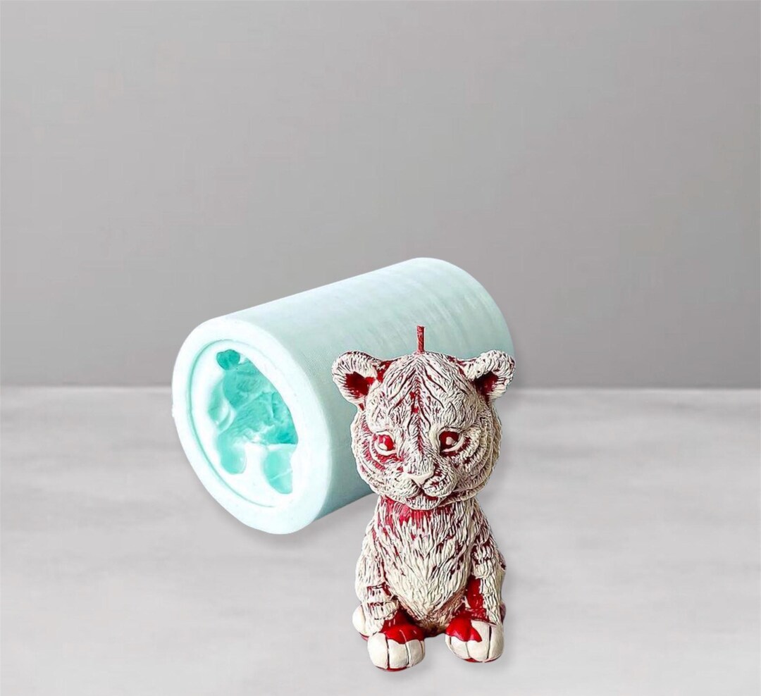 Lovely Tiger Candle Mold 8,5cm (3,3") Animal Resin Mold Animal Molds ...