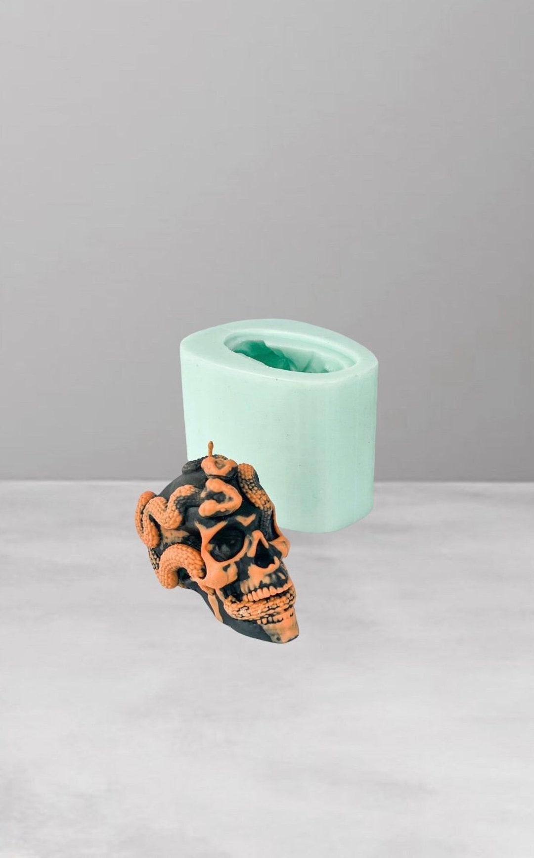 Large 8cm 3.15 Inch Skull Mold SET Snakes Skull Mold, Skull Molds ...