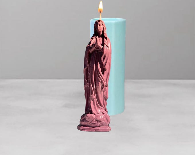Religious Blessed Virgin Mary Goddess Candle Silicone Mold, Jesus ...