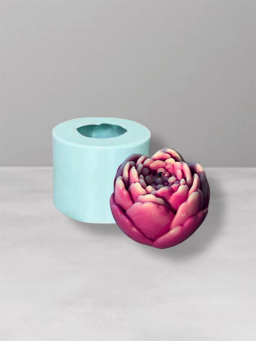 2,4" Silicone Mold for Candle Making Peony Flower Shape Mold Floral ...