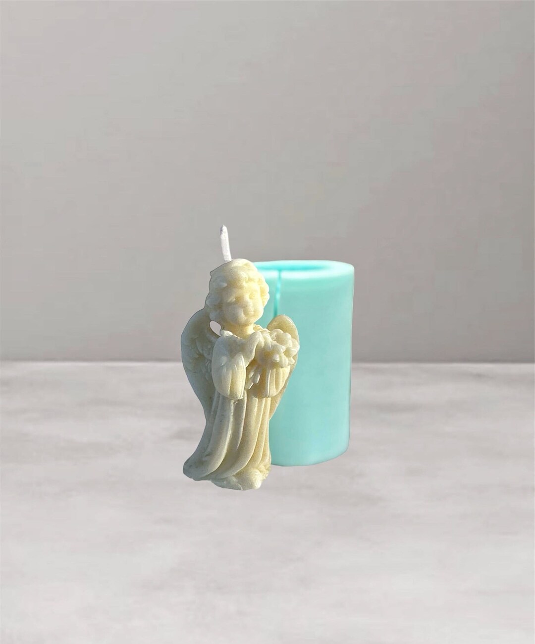 Angel With Flowers Candle Mold Silicone Mold Baby Angel - Etsy