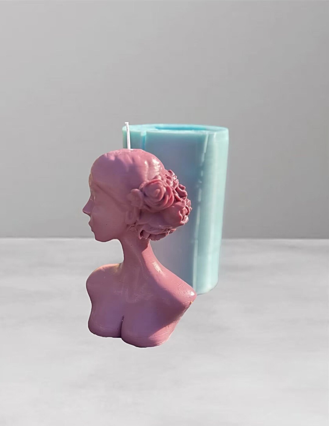 15cm 5,9 Young Girl Candle Mold Female Portrait Candle Mold Silicone ...