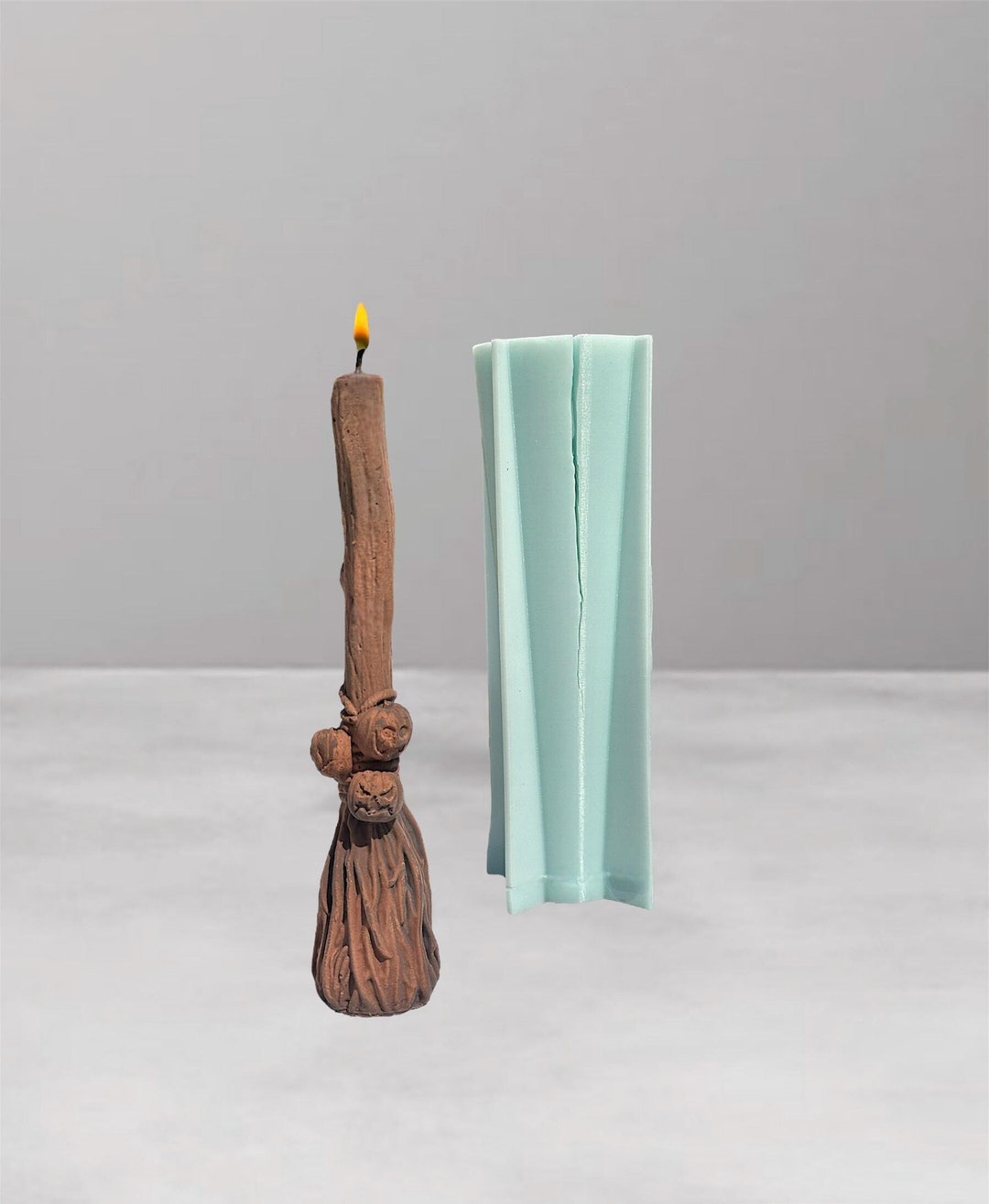 Witch Broom Candle Mold Handmade Pillar Mold Halloween Candle Mold ...