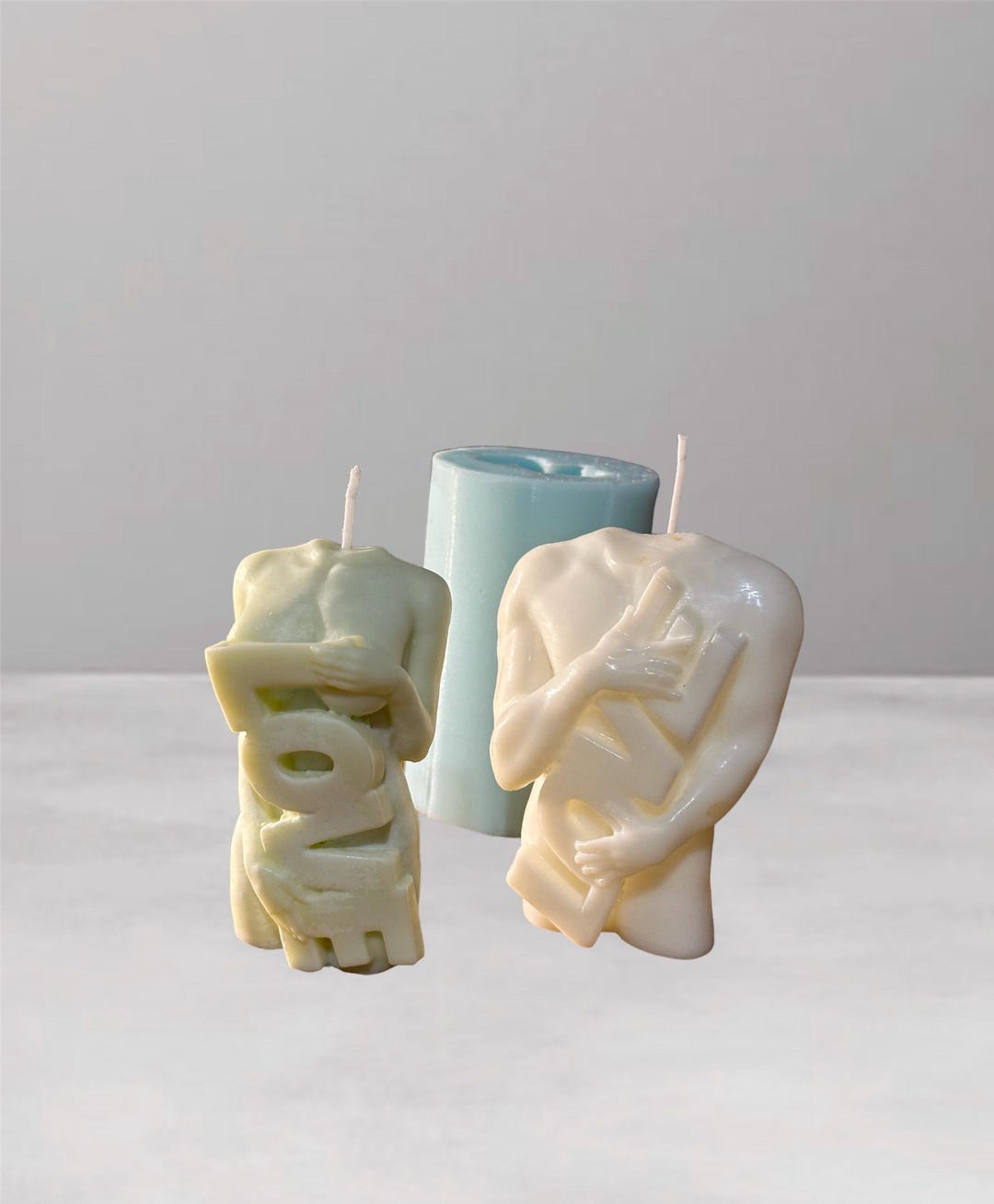 LOVE Torso Silicone Molds Female + Male Body Molds Candle Mold Naked ...