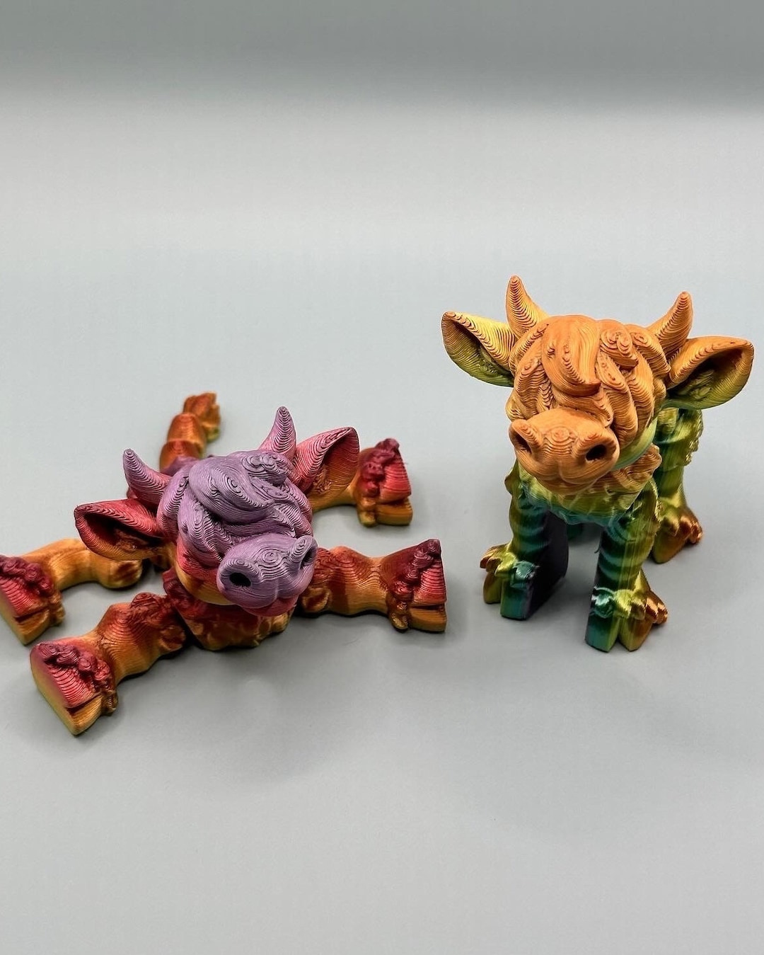 Baby Highland Cow, 3D Printed, Multi Colored Cow - Etsy