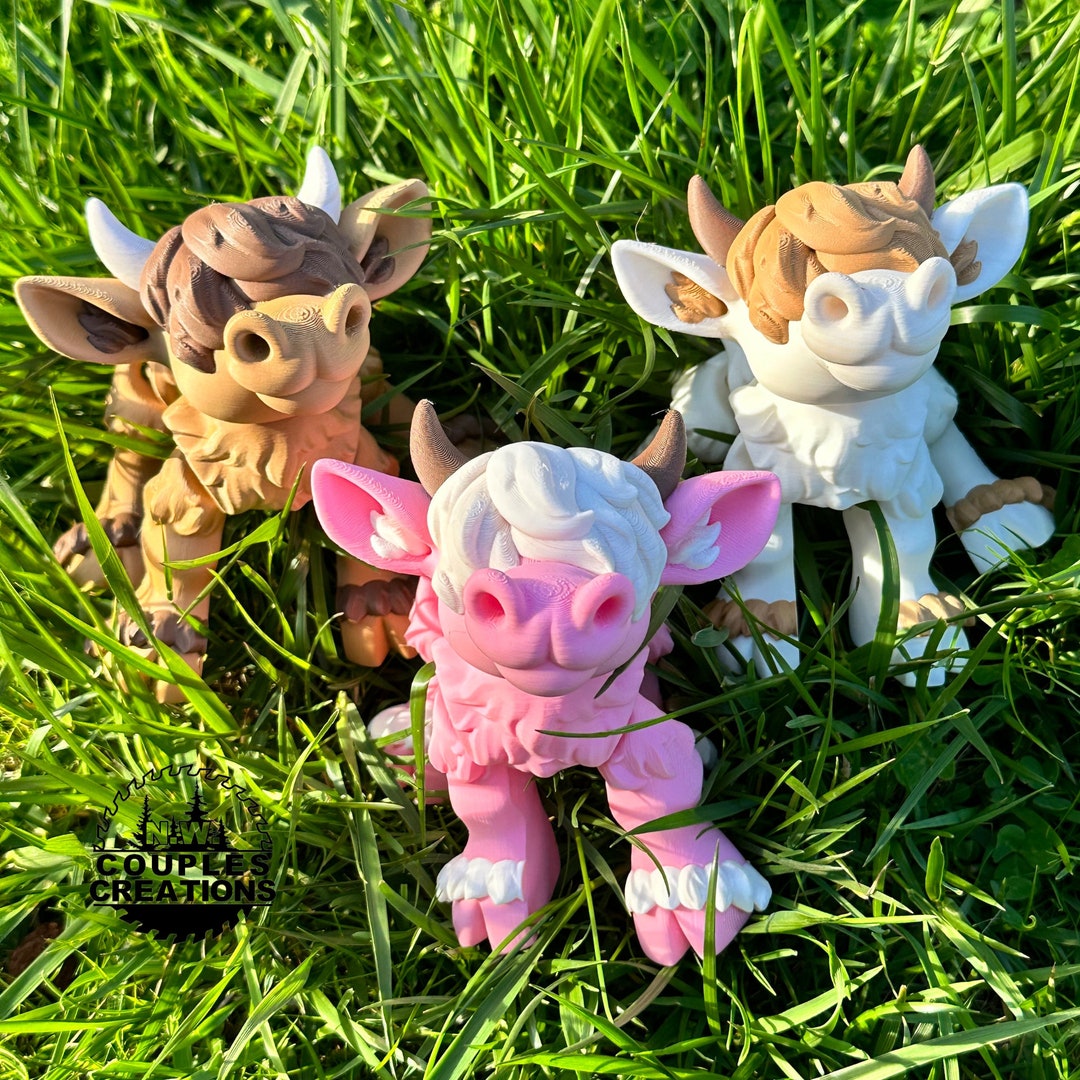 Highland Cow, 3D Printed, Multi Colored Cow - Etsy