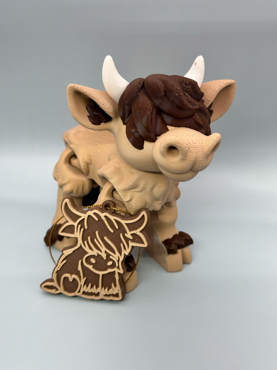 Highland Cow, 3D Printed, Multi Colored Cow - Etsy
