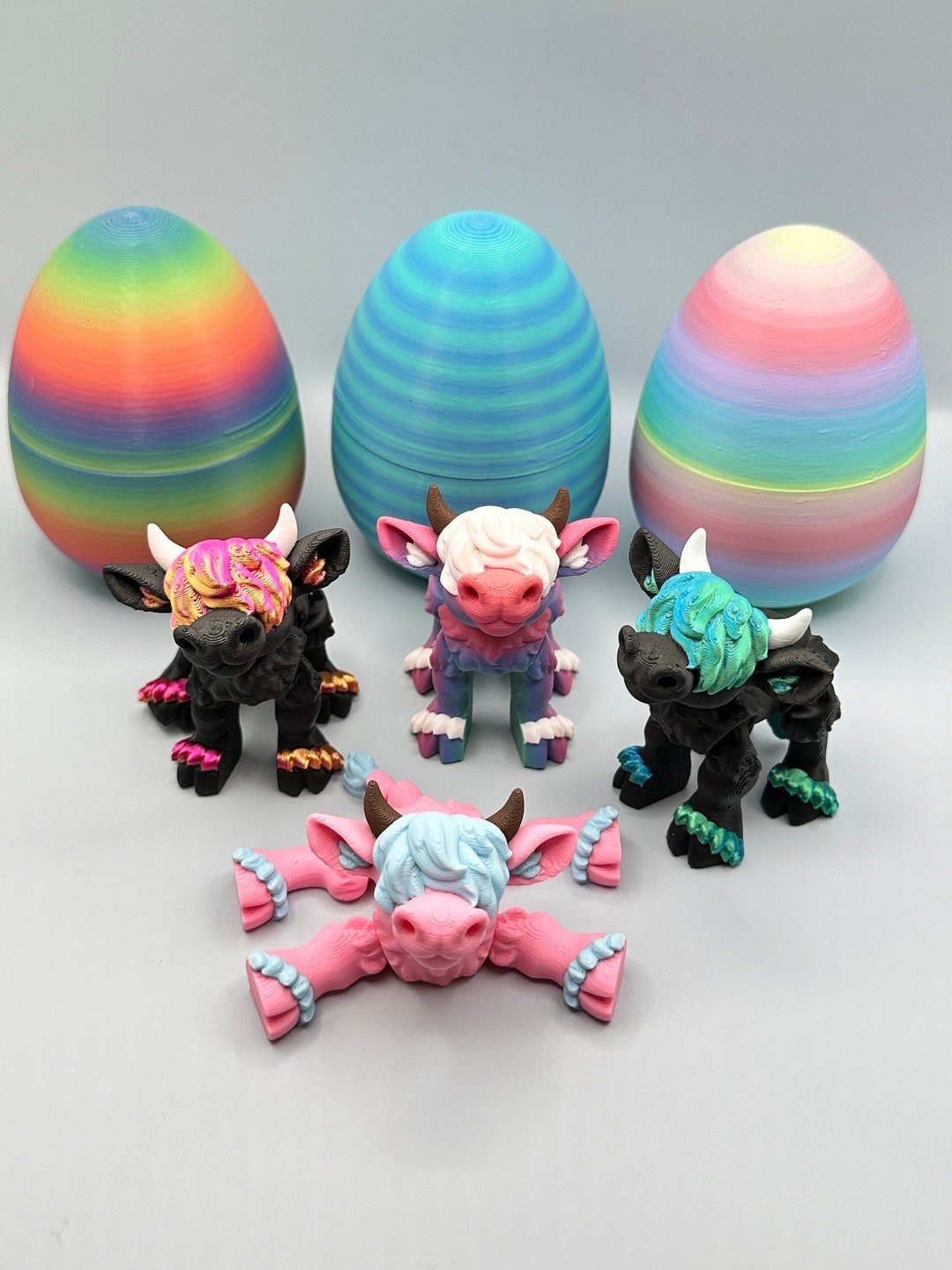 3D Printed Surprise Cow Figurine in Mystery Egg - Etsy