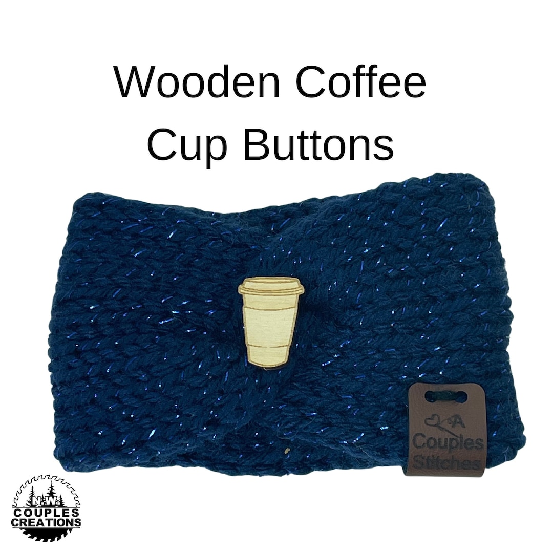 Wooden Coffee Cup Buttons, Coffee Cup, Wooden Buttons, Coffee Buttons ...