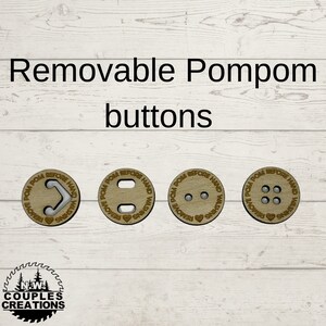 Customizable Pom Pom Buttons, Removable Pompom Button, Pompom Tag, Pom ...