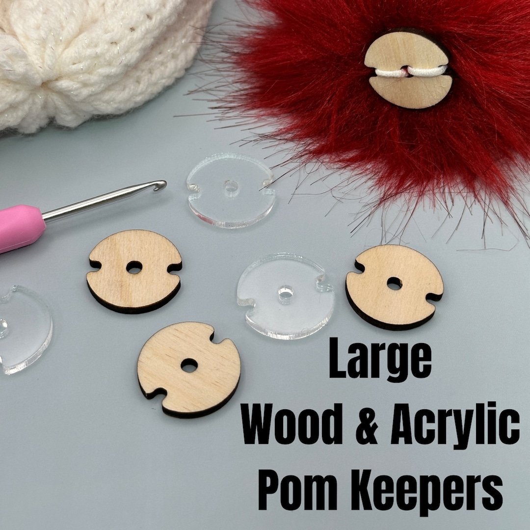 Large Plain Pompom Keeper Buttons, the Original Removable Pompom ...