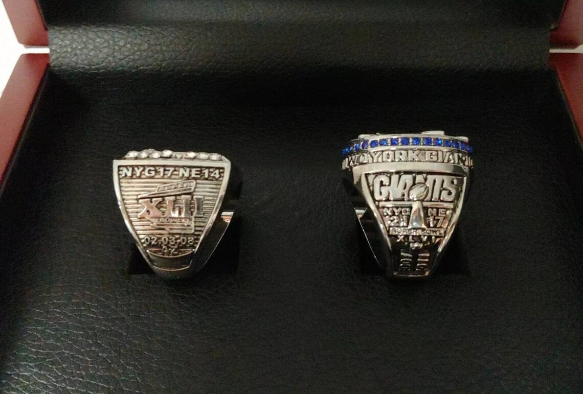 Eli Manning New York Giants Super Bowl 2 Ring Set With | Etsy