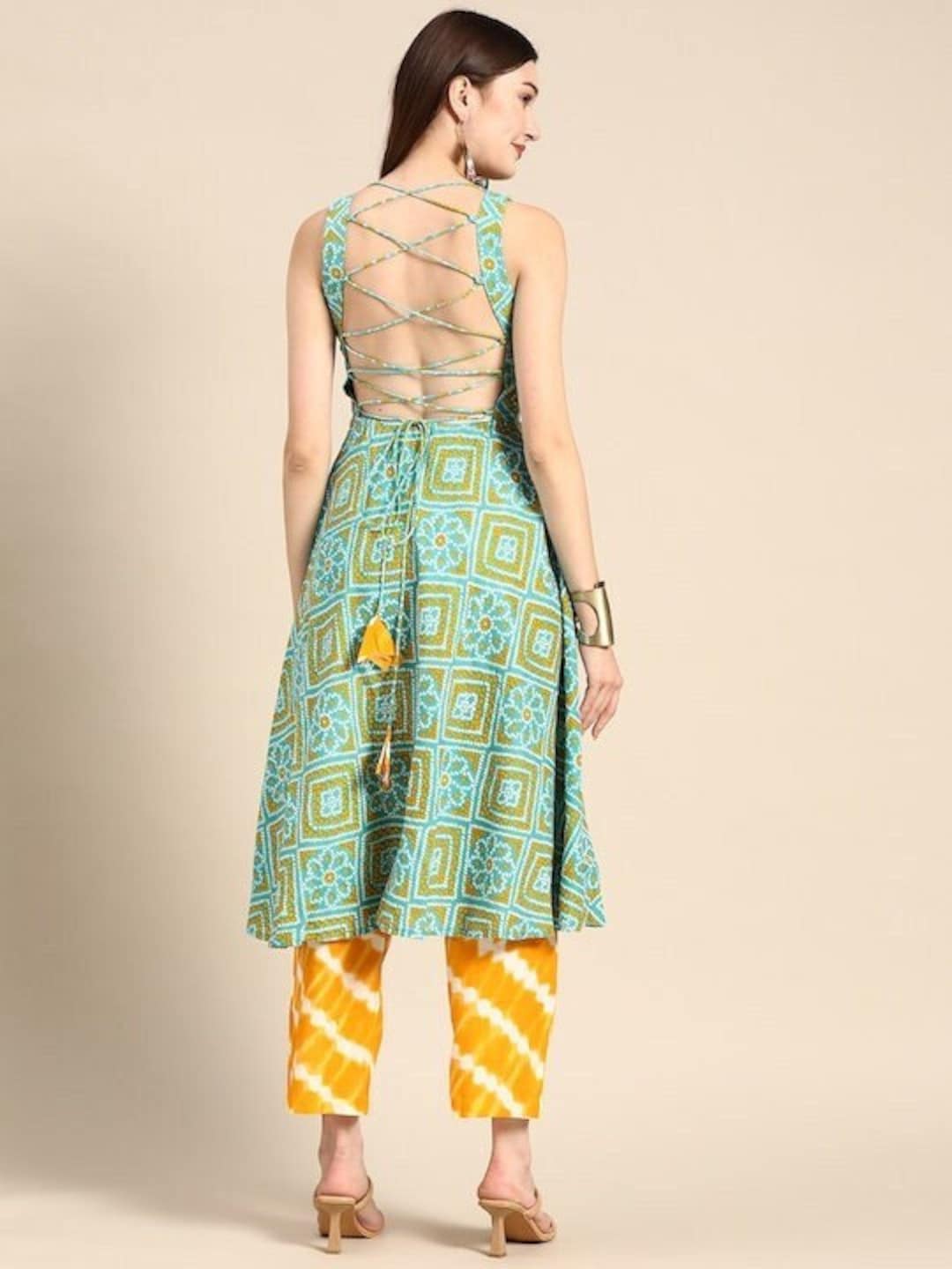 Designer Backless Kurti With Palazzo Pants for Women Indo - Etsy