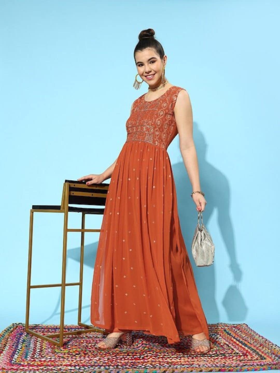 Designer Indian Rust Nyra Cut Kurta With Palazzo for Women - Etsy