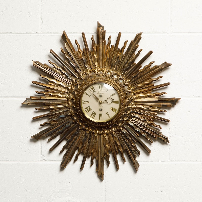 Gold Sun Clock - Etsy